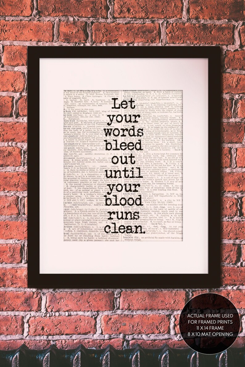 Let Your Words Bleed Out Dictionary Art / Dictionary Print / - Etsy