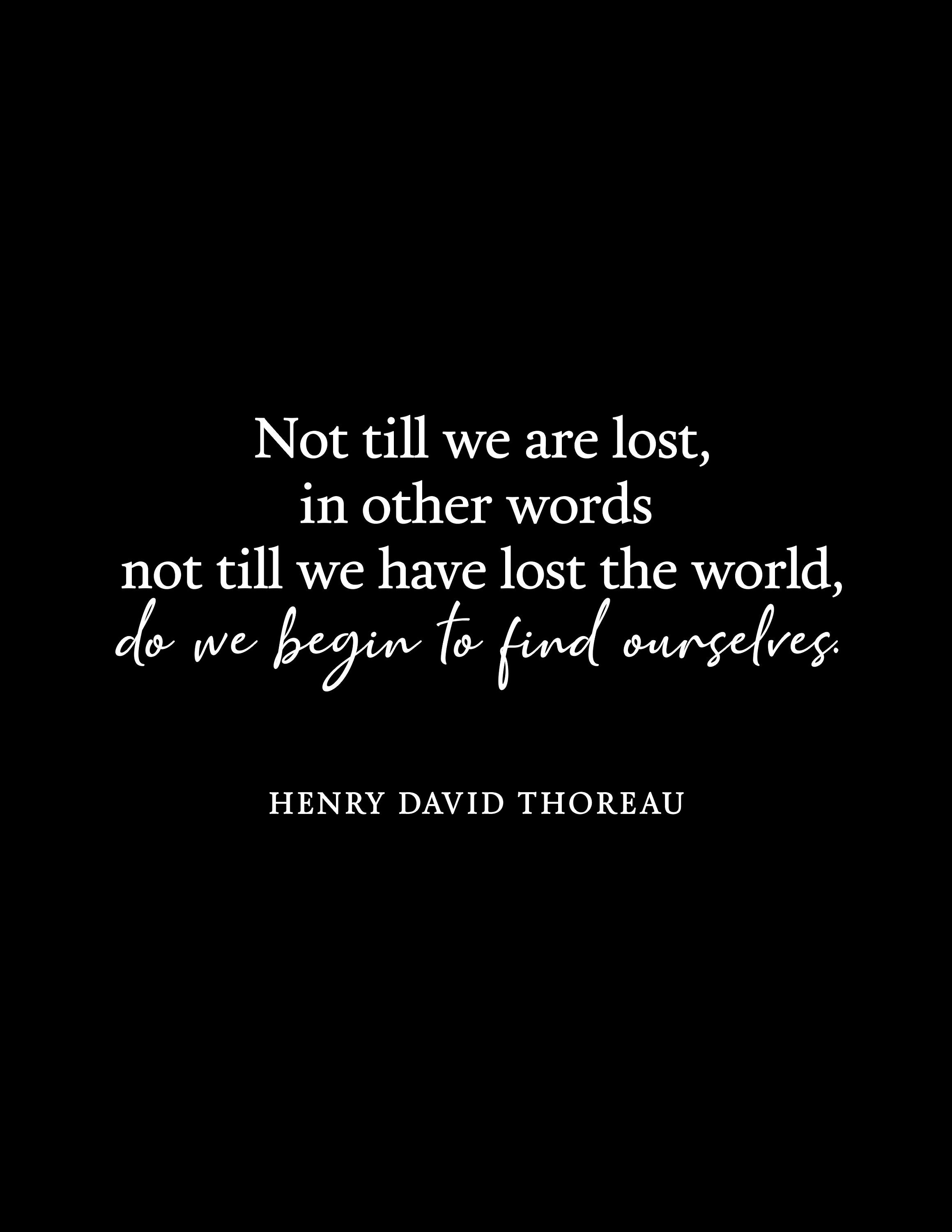 Not Till We Are Lost Quote Henry David Thoreau Literary - Etsy