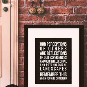Our Perceptions of Others - Empowerment Poster / Inspirational Quote ...