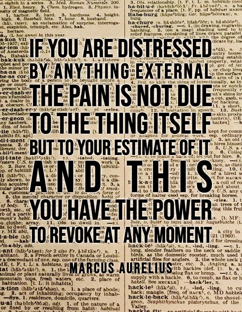 If You Are Distressed Quote / Marcus Aurelius Literary Poster - Etsy
