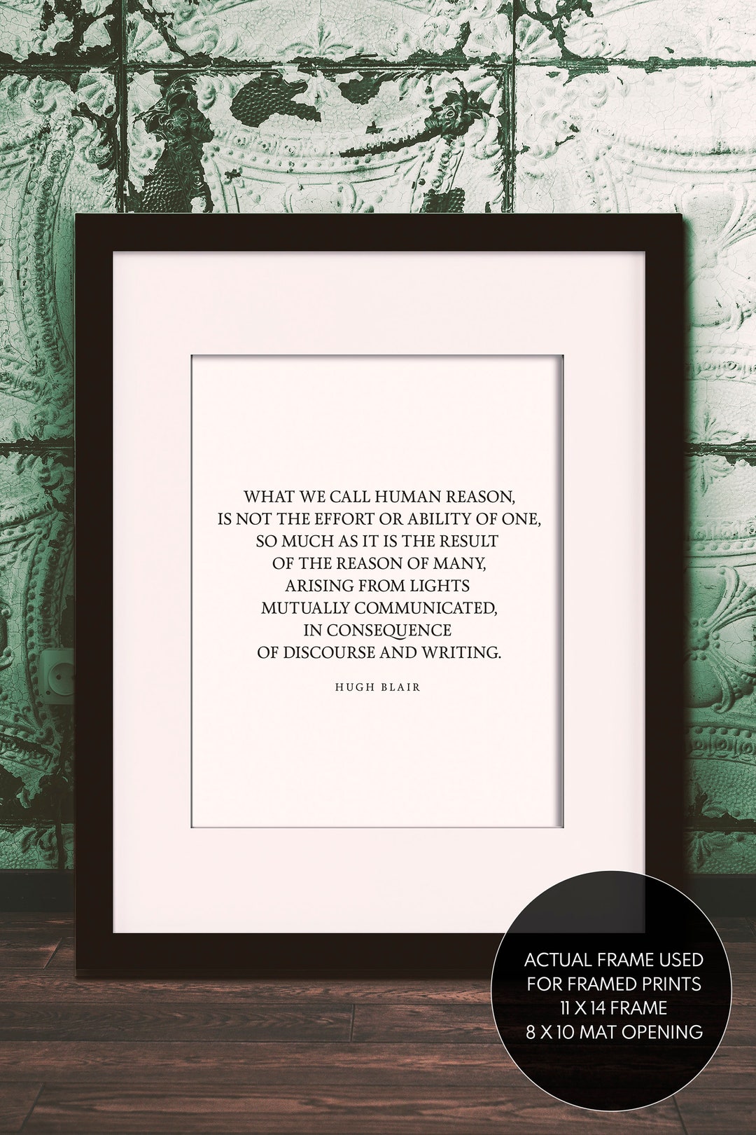 Human Reason - Hugh Blair, Literary Poster / Literary Quote / Art Print ...