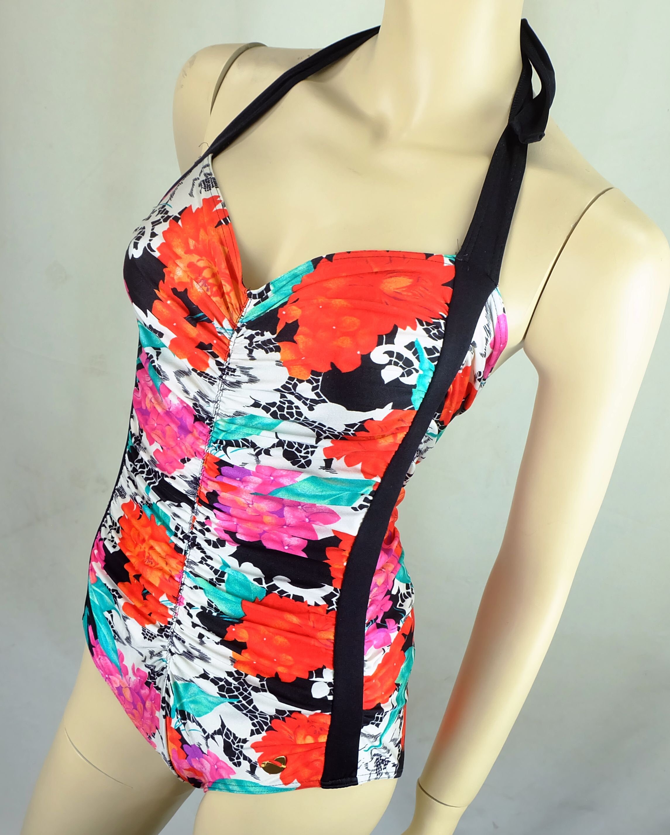 80er BADEANZUG gr. M blumen goldfisch swimsuit einteiler - Etsy.de