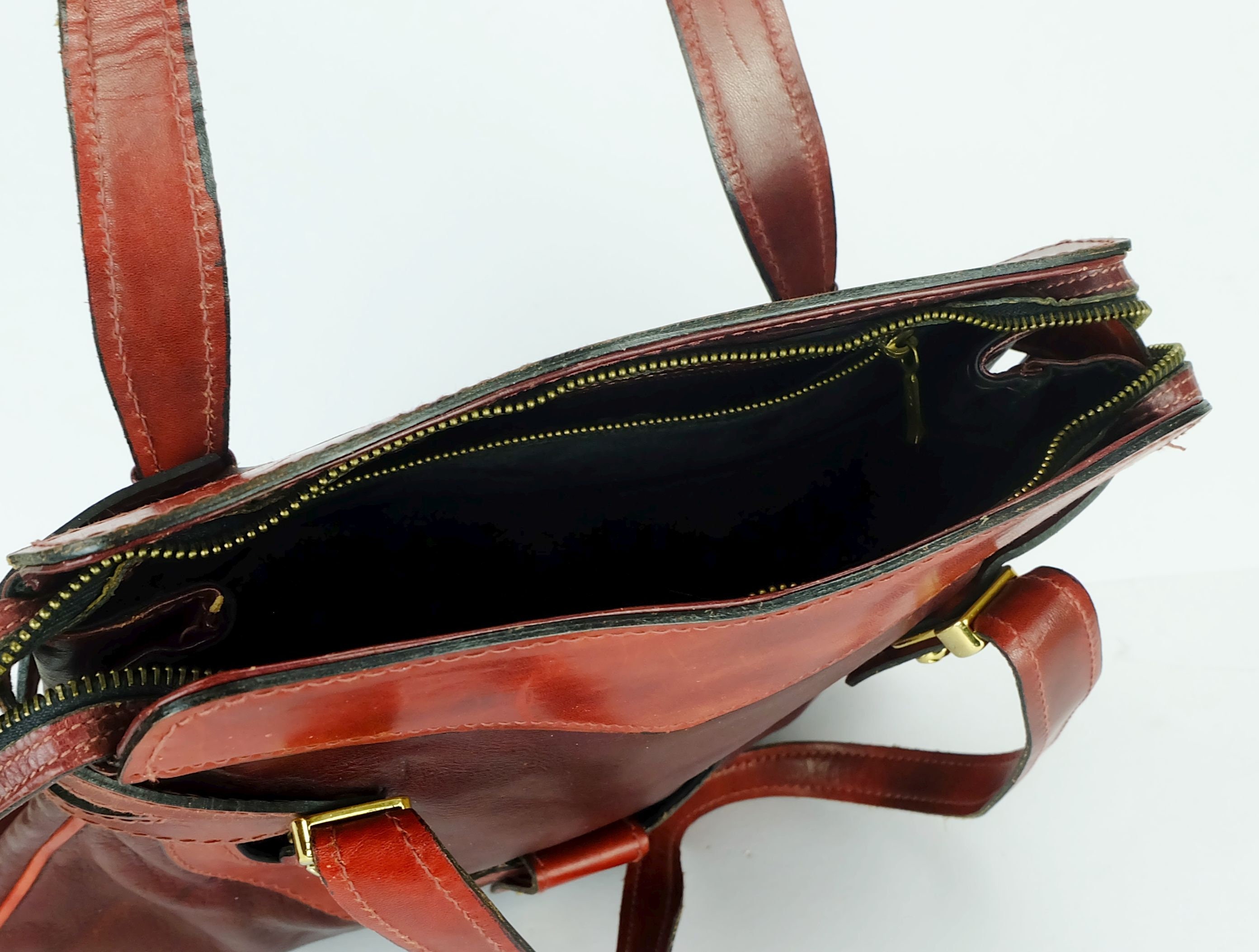 Large 70s 80s GD George Dorian True Vintage HANDBAG Leather in 2 Shades ...