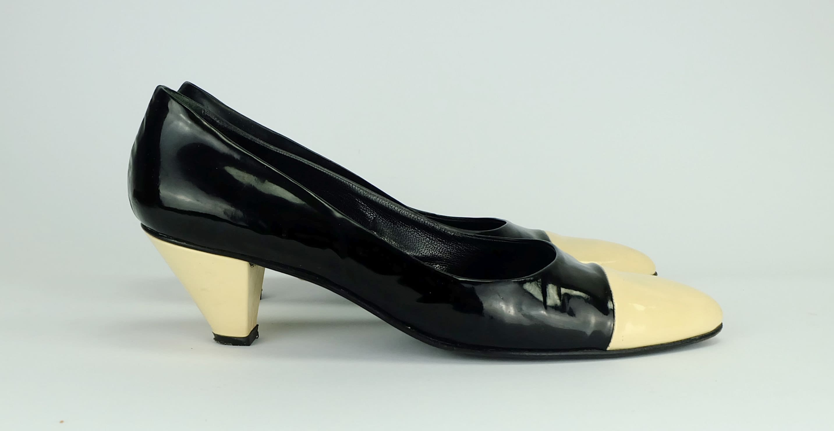 Vintage Studio Pollini 1980s 1990s Two-tone Patent Leather SHOES Size ...