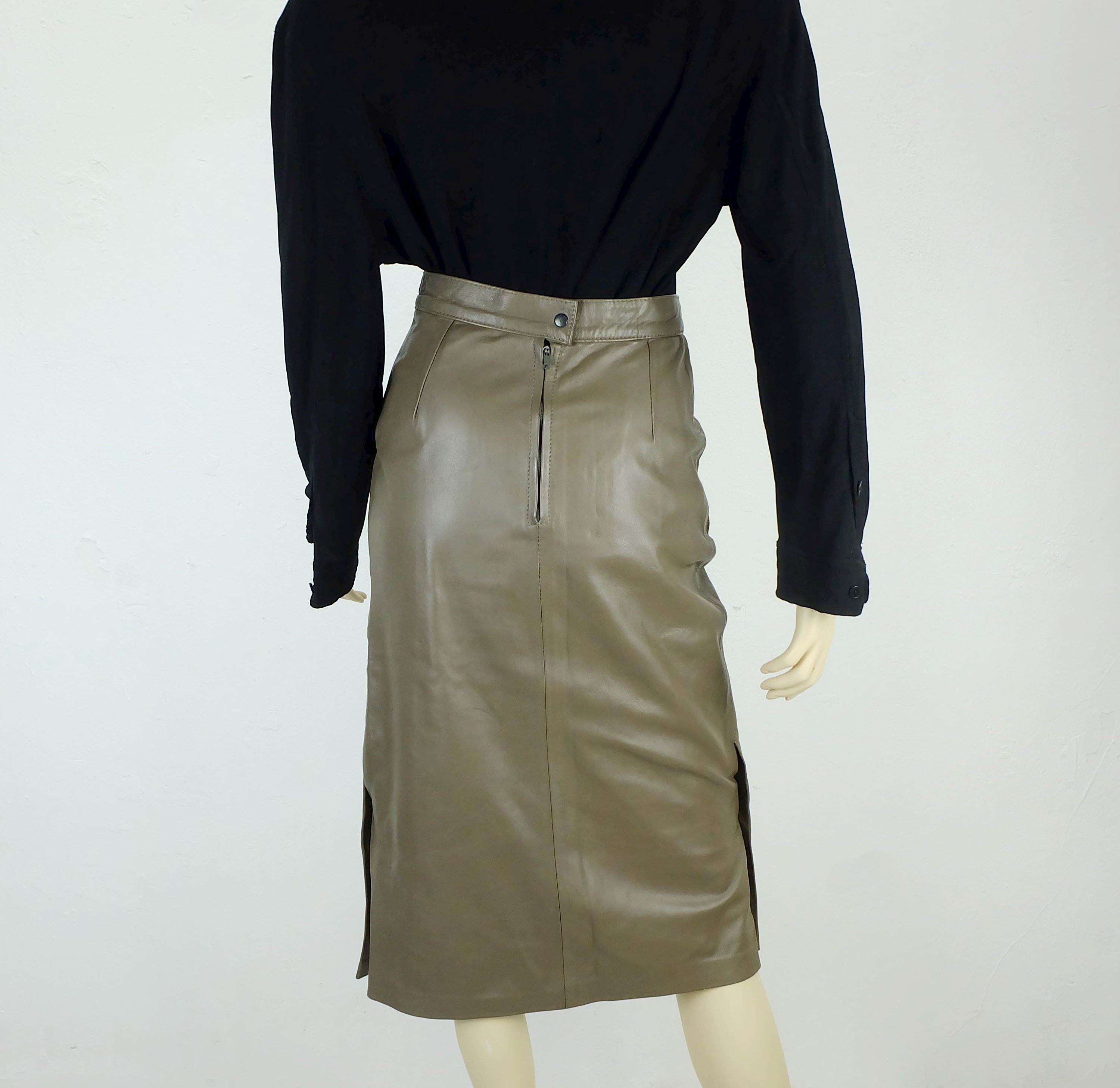 True vintage 80er jahre LEDERROCK schlammfarben gr. 36 - Etsy.de