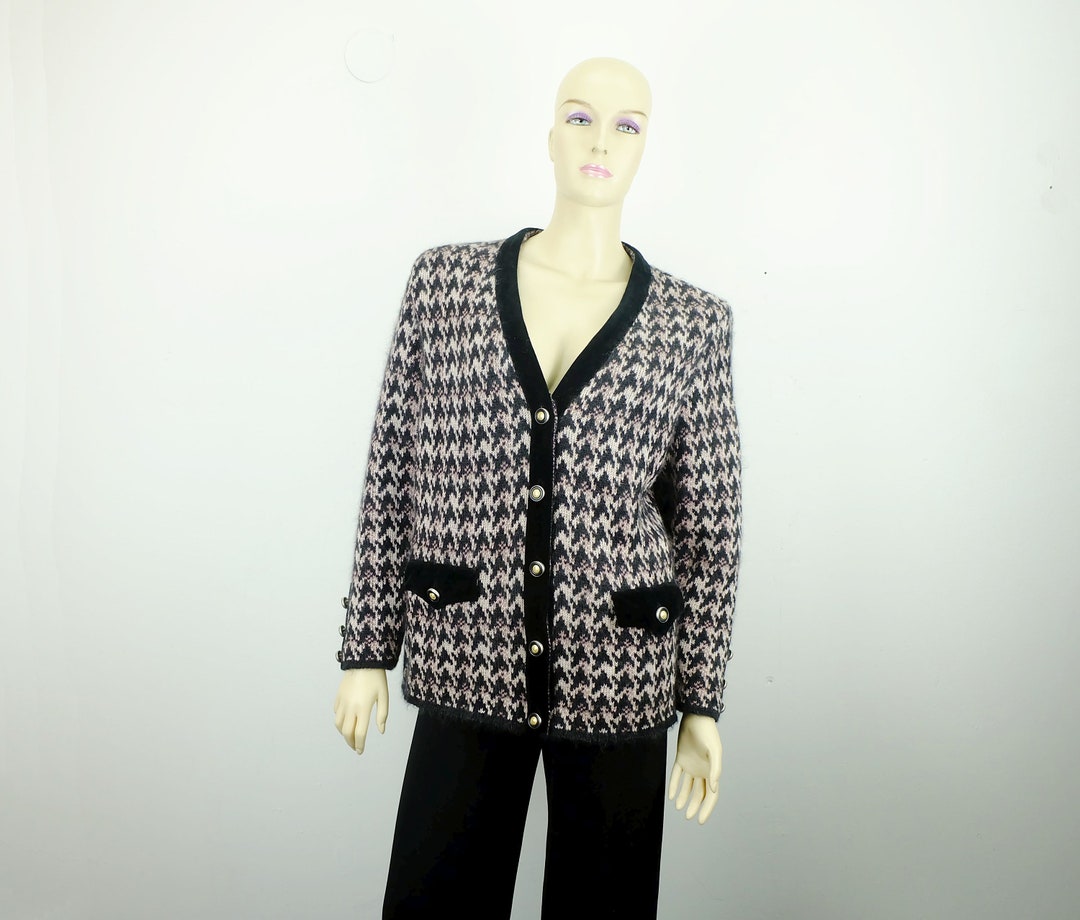 Basler Vintage 1980s Mohair CARDIGAN Mohair Lurex Velvet Size L - Etsy