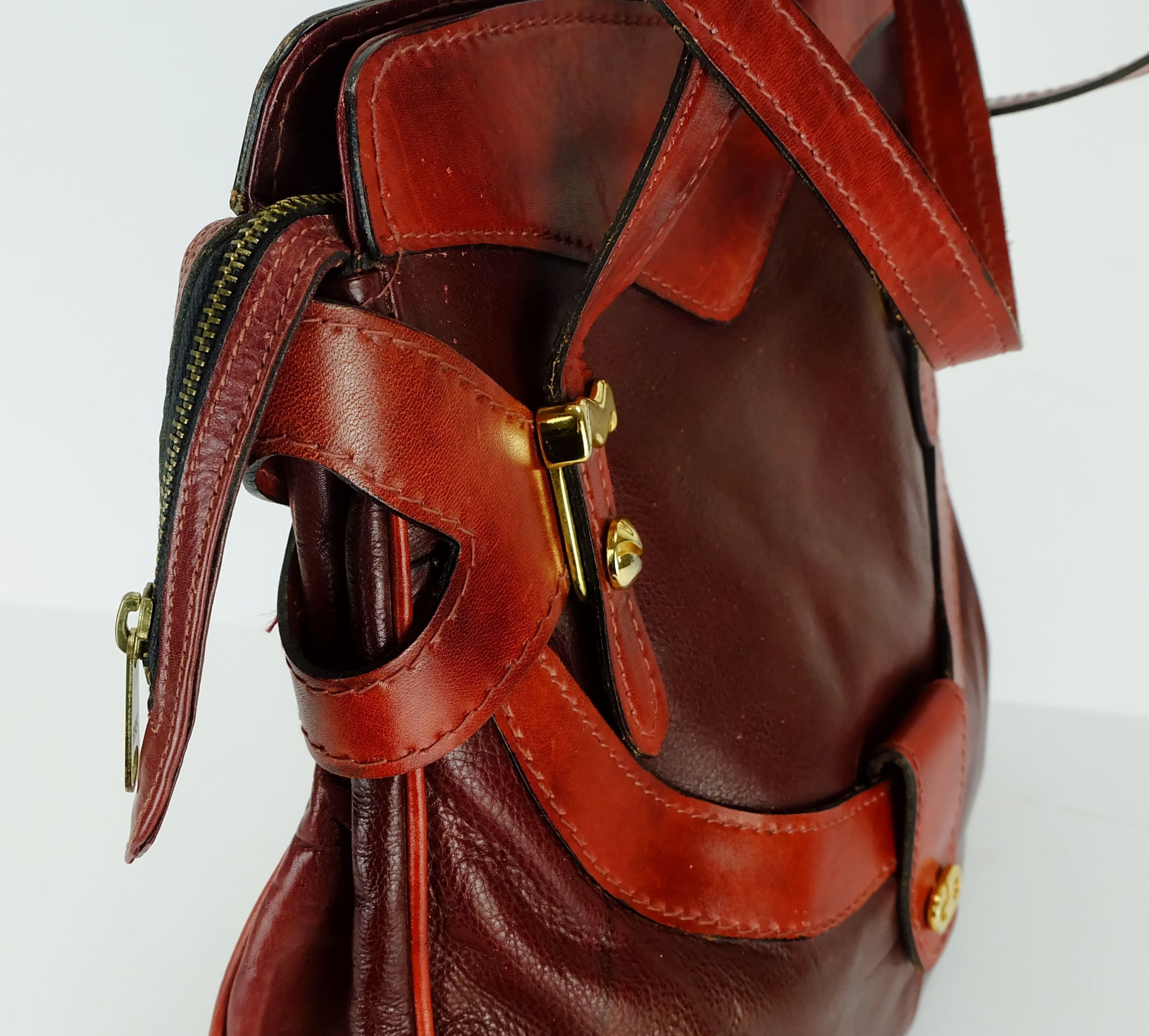 Large 70s 80s GD George Dorian True Vintage HANDBAG Leather in 2 Shades ...