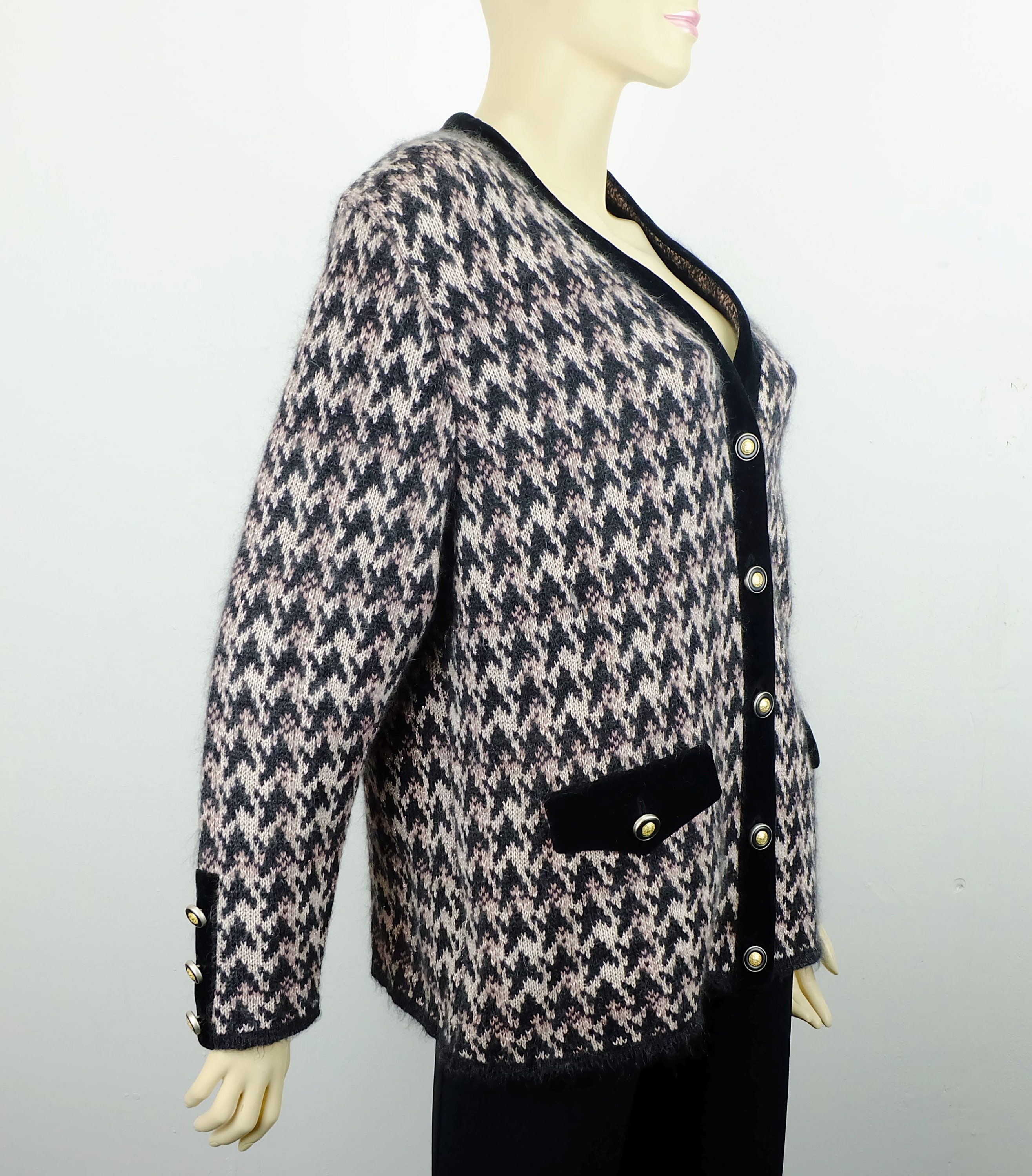 Basler Vintage 1980s Mohair CARDIGAN Mohair Lurex Velvet Size L - Etsy UK