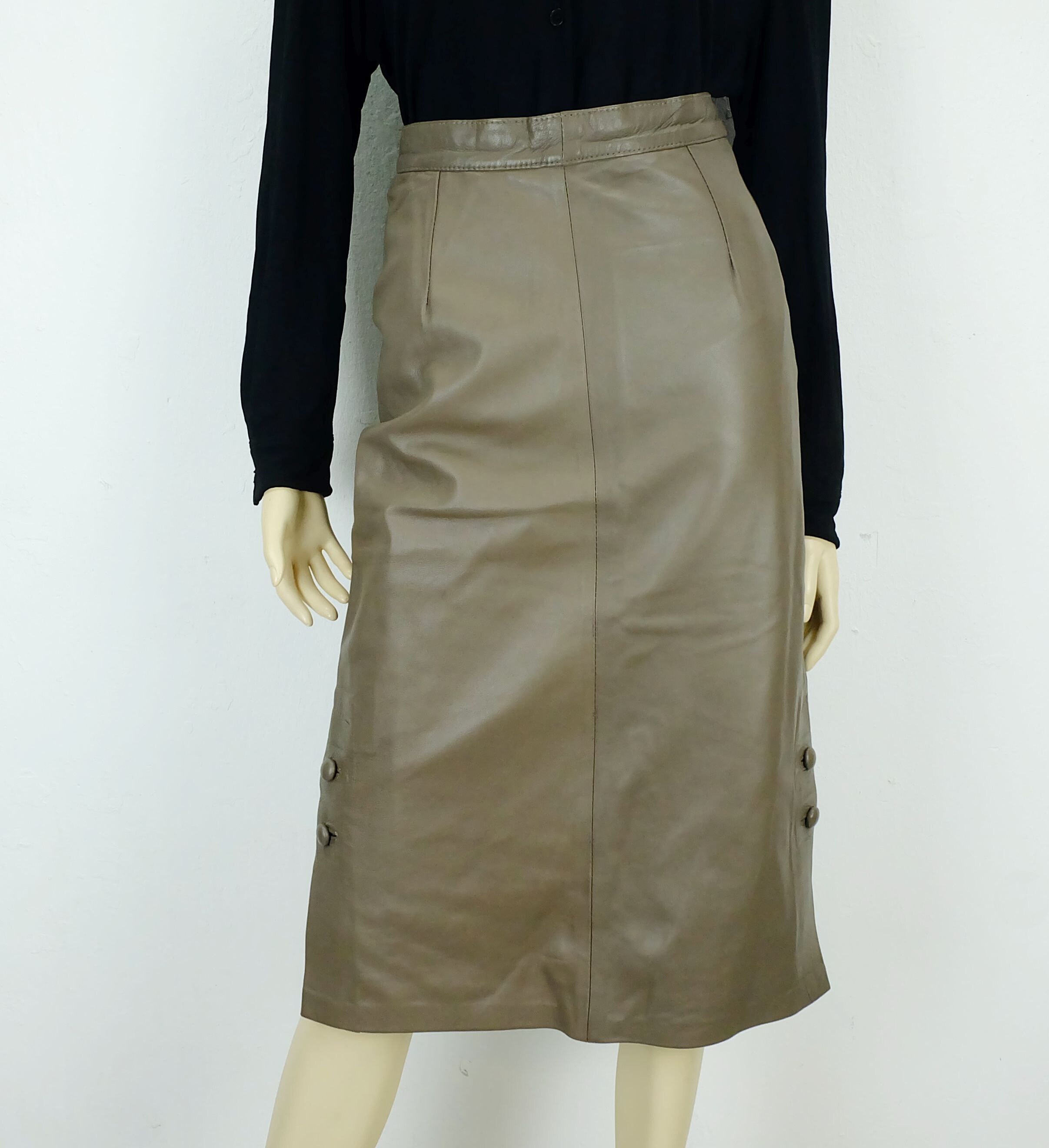 True vintage 80er jahre LEDERROCK schlammfarben gr. 36 - Etsy.de