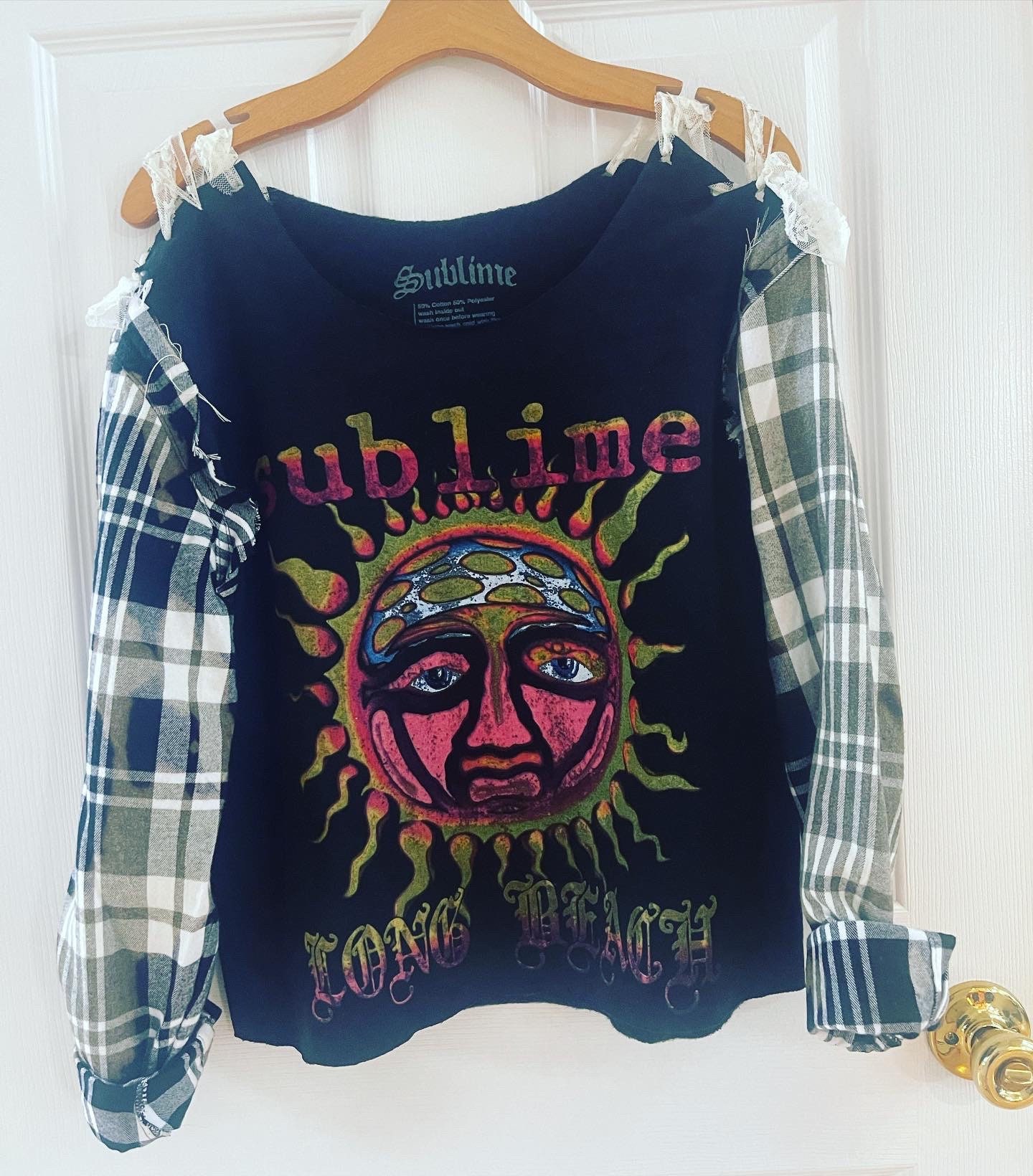 Beautiful Band Sweatshirt With Flannel Sleeves Size Medium - Etsy