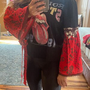 Bell Sleeve Cropped Band Tee - Etsy