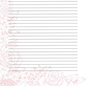 Printable Floral Stationary Lined & Unlined - Etsy