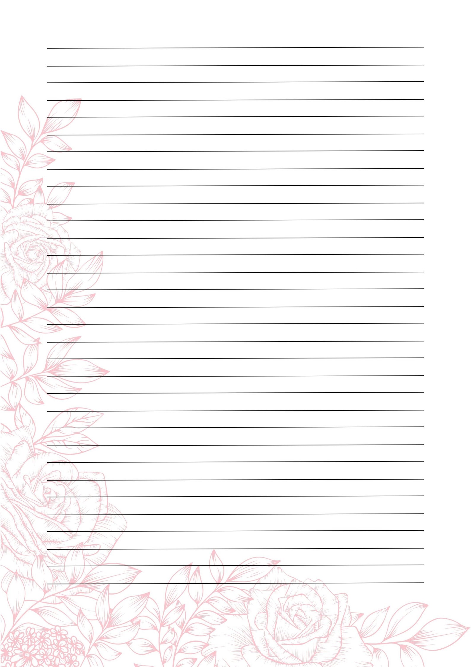 Printable Floral Stationary Lined & Unlined - Etsy