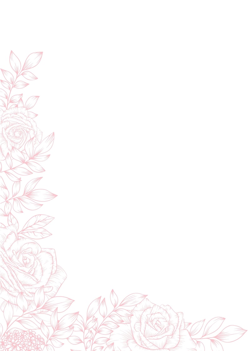 Printable Floral Stationary Lined & Unlined - Etsy