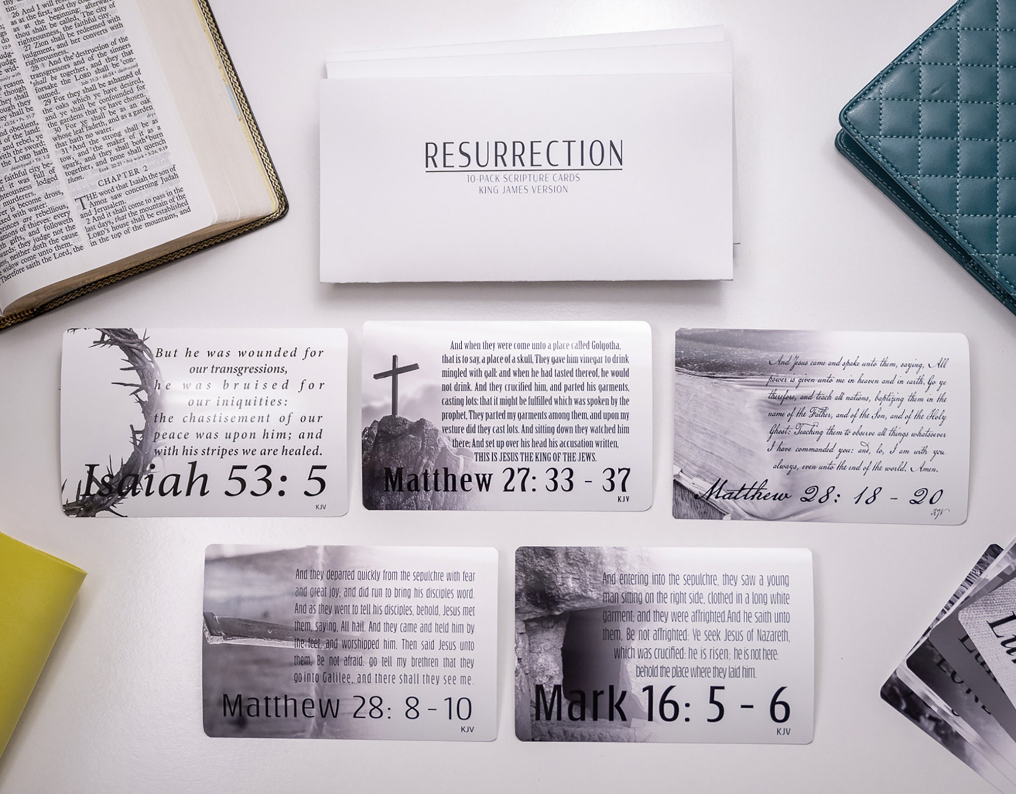Resurrection Scripture Cards, Bible Verse Cards, Encouragement ...