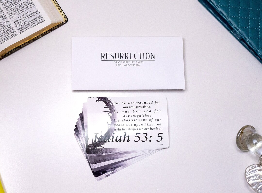 Resurrection Scripture Cards, Bible Verse Cards, Encouragement ...