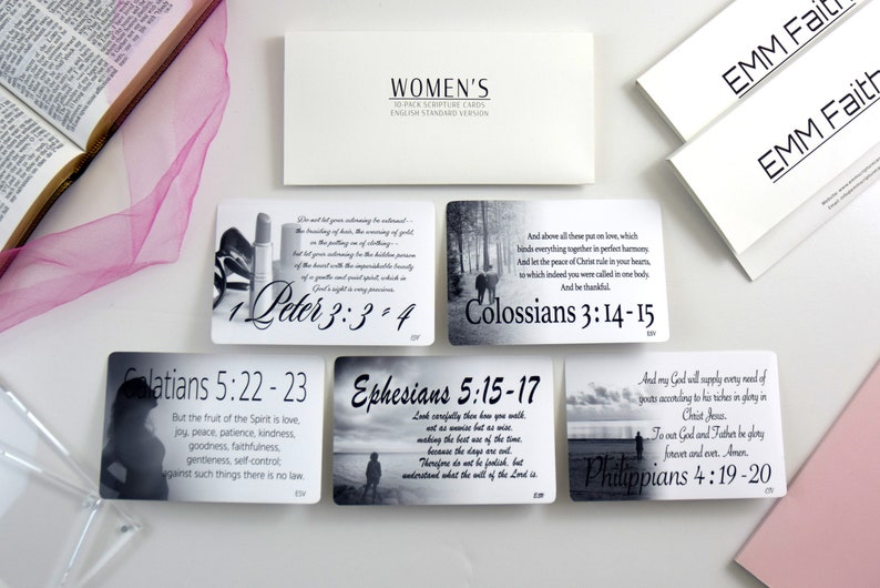Women's Scripture Cards, Bible Verse Cards, Encouragement, Memorization ...