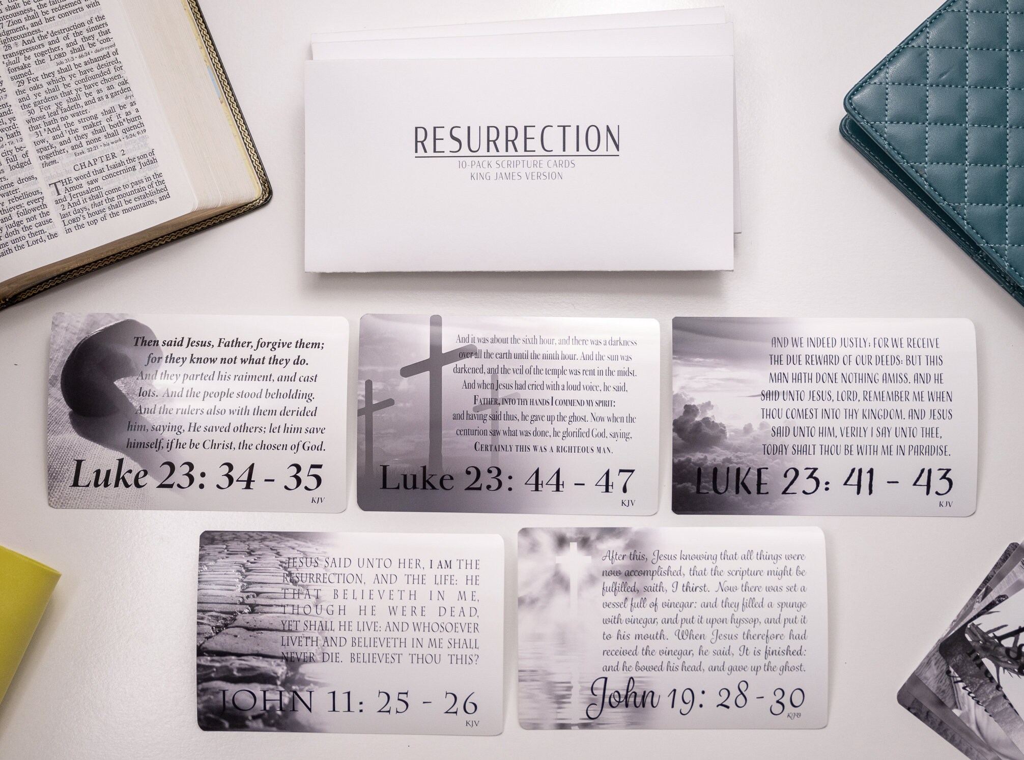 Resurrection Scripture Cards, Bible Verse Cards, Encouragement ...