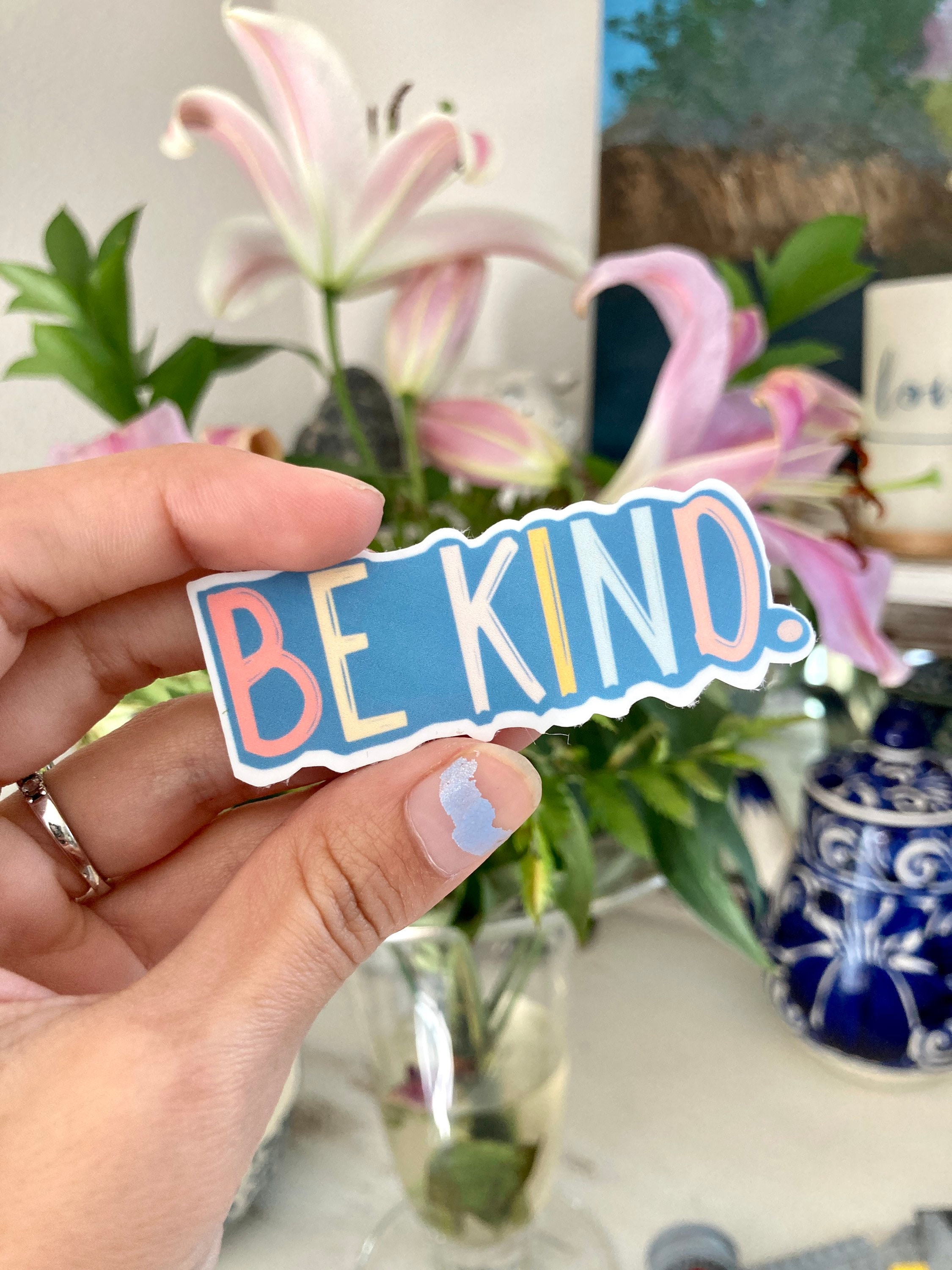 Be Kind Vinyl Sticker Waterproof Glossy | Etsy