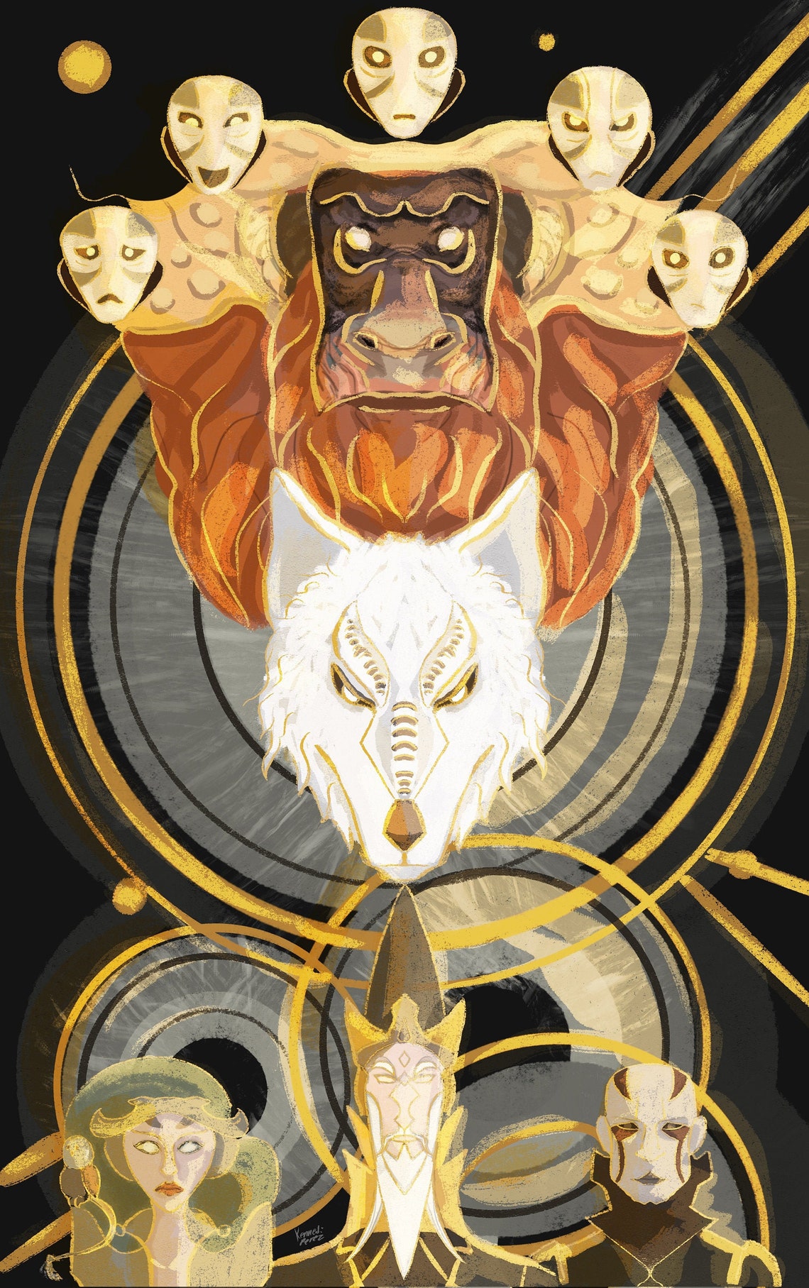 Mortis Bendu Force Priestesses and Loth Wolf Star Wars - Etsy