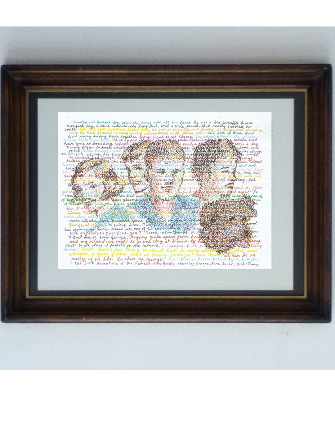 The Famous Five Poster, a Handmade Portrait of the Five Adventurers ...