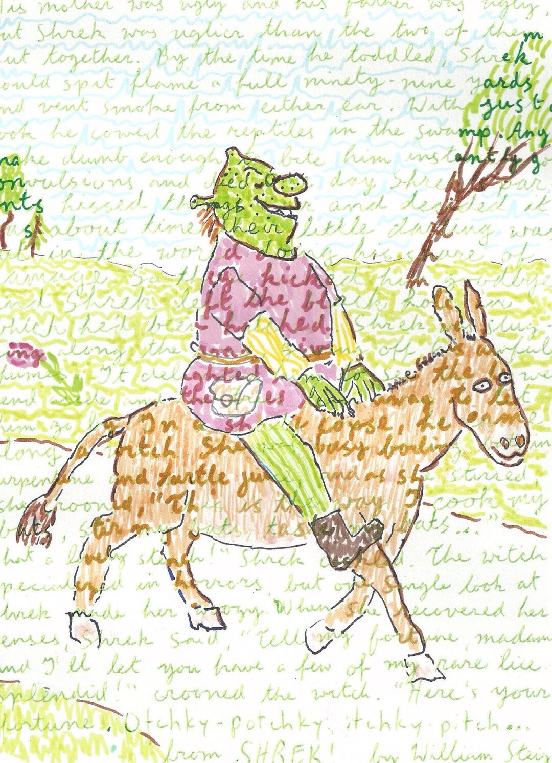 Shrek by William Steig Reader's Poster the Original - Etsy