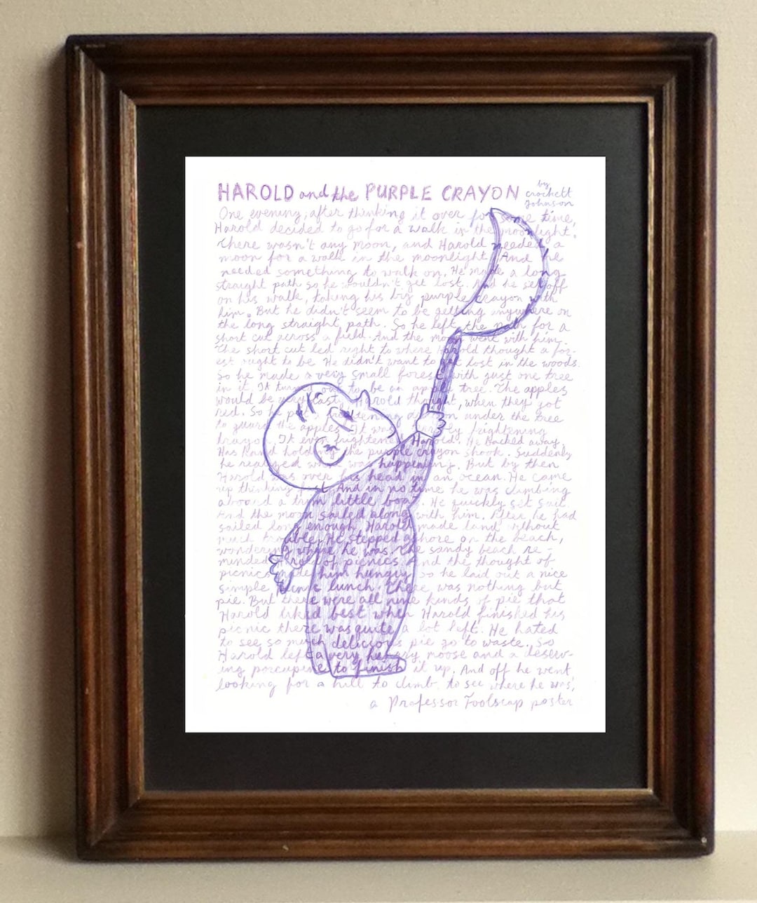 Harold and the Purple Crayon Poster: Handmade With Full Text From the ...