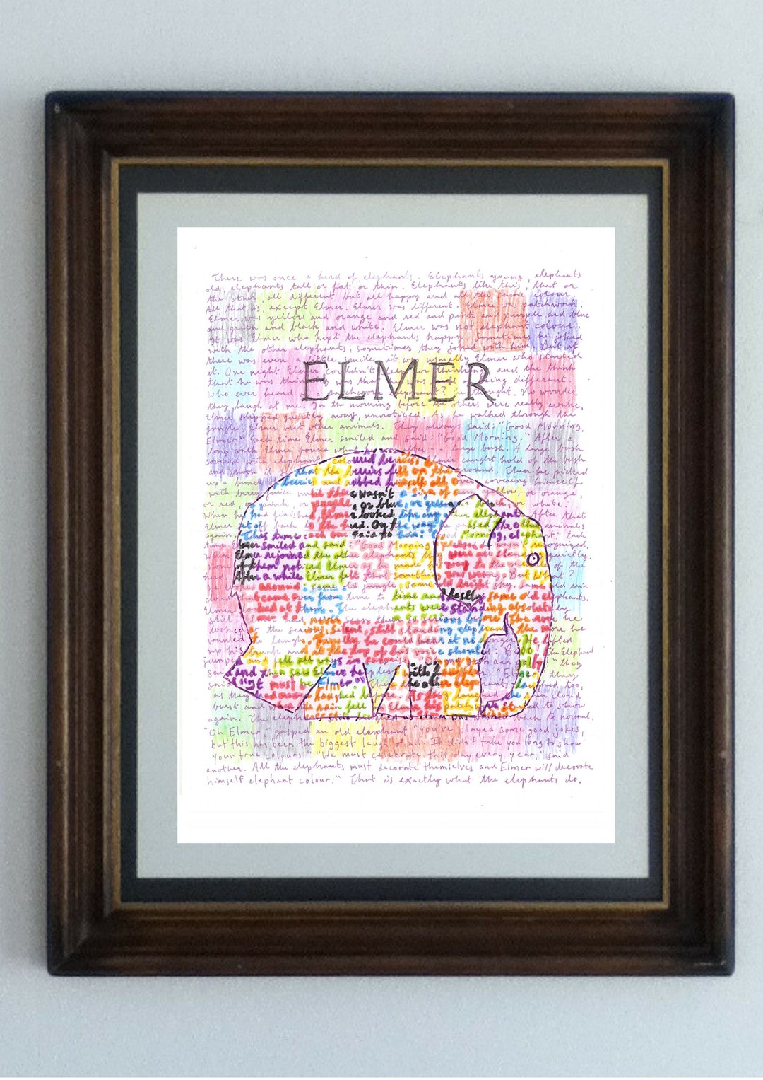 Elmer, Aka Elmer the Elephant, a Reading Poster of the Classic Picture ...