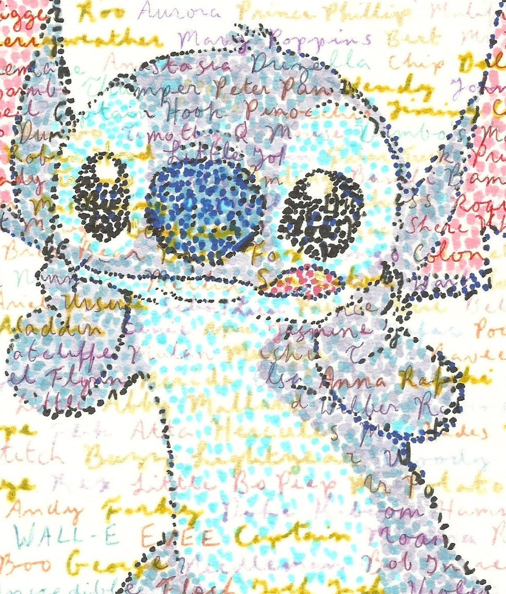 Stitch a Word Portrait of the Destructive Cutie From Lilo and - Etsy