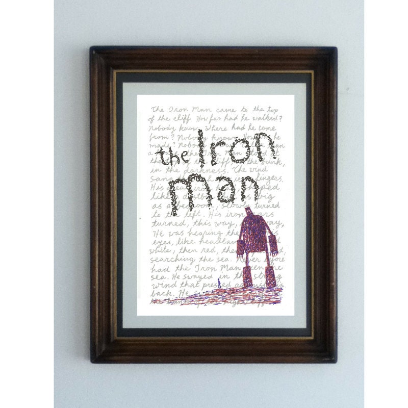 The Iron Man a Reading Poster Based on the Classic - Etsy