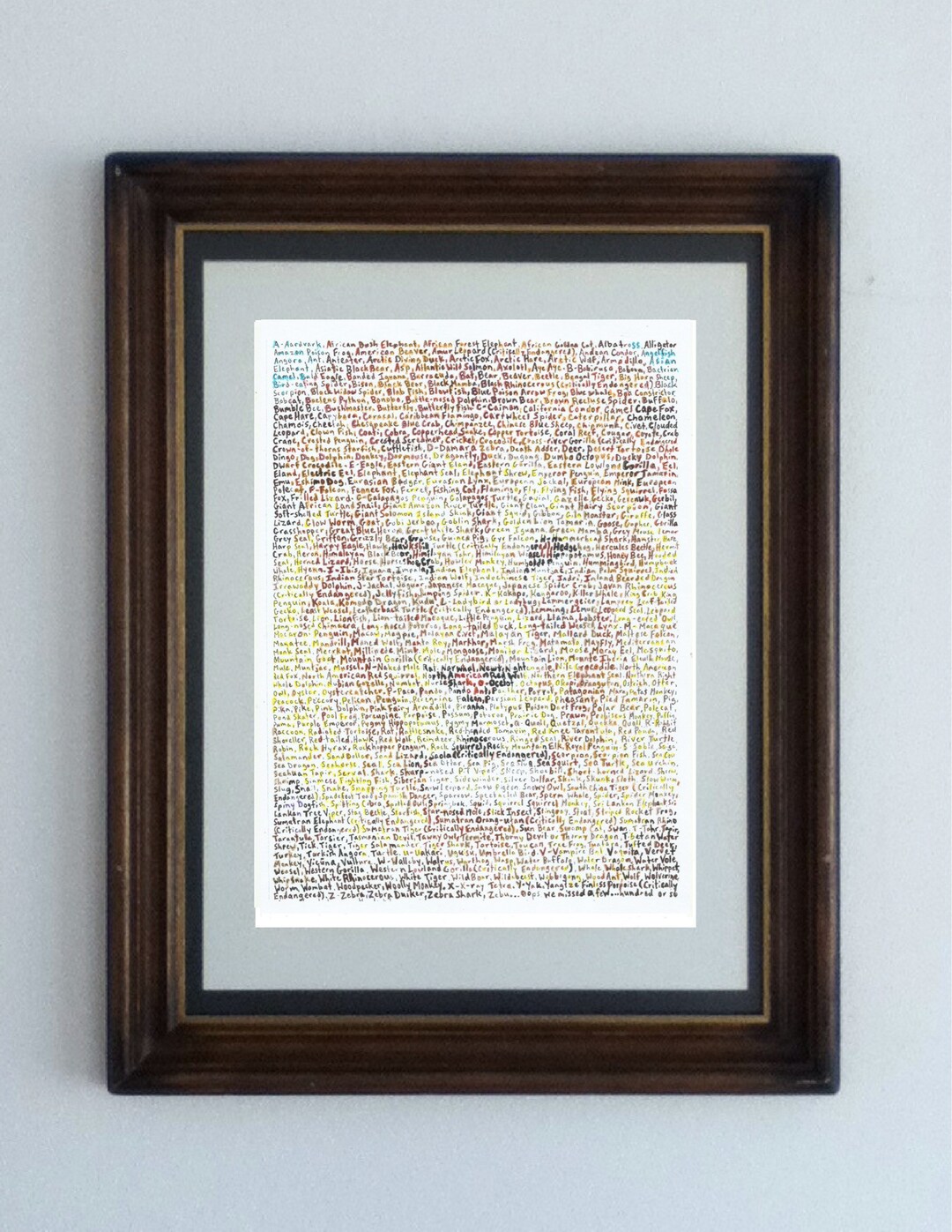 Amazing Wild Animal Word Posters, Lion, Tiger, Giraffe, Clownfish ...