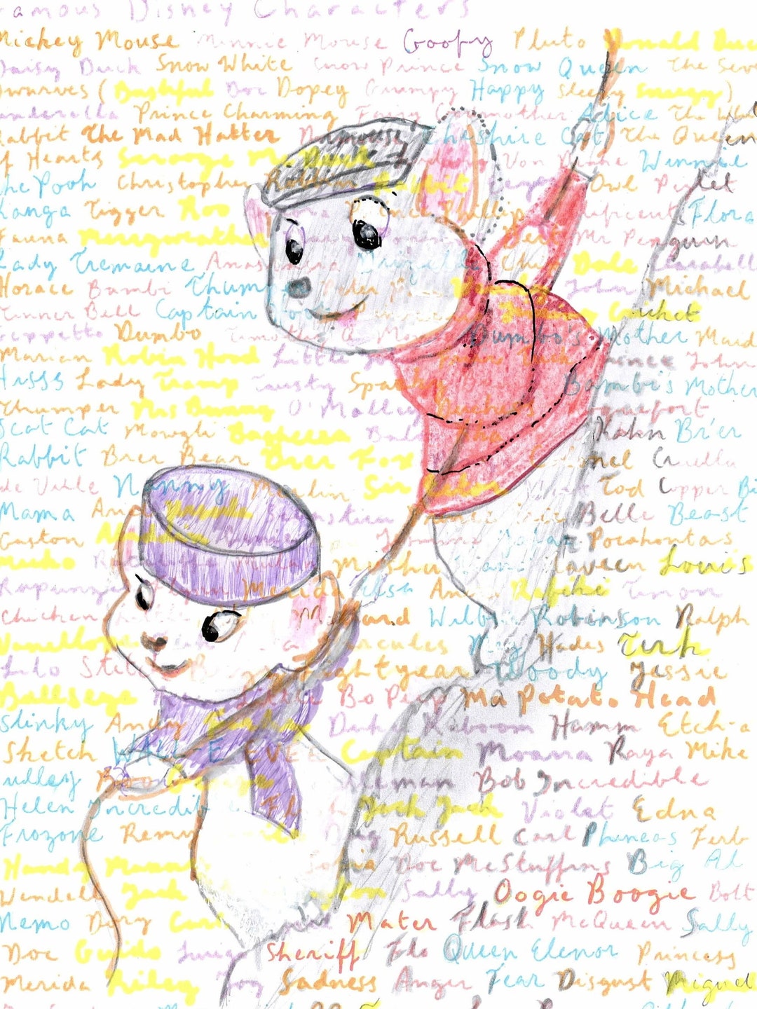 Two Tiny Agents, Poster of the Beloved Characters Bernard and Miss Bianca, From Margery Sharp's ...