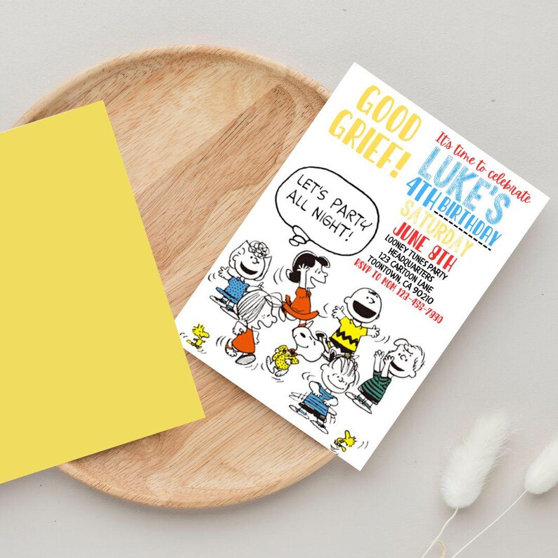 Custom Peanuts & Friends Birthday Invitation - Etsy
