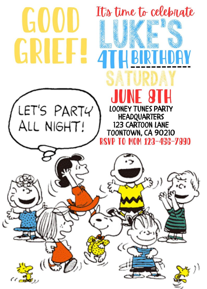 Custom Peanuts & Friends Birthday Invitation - Etsy