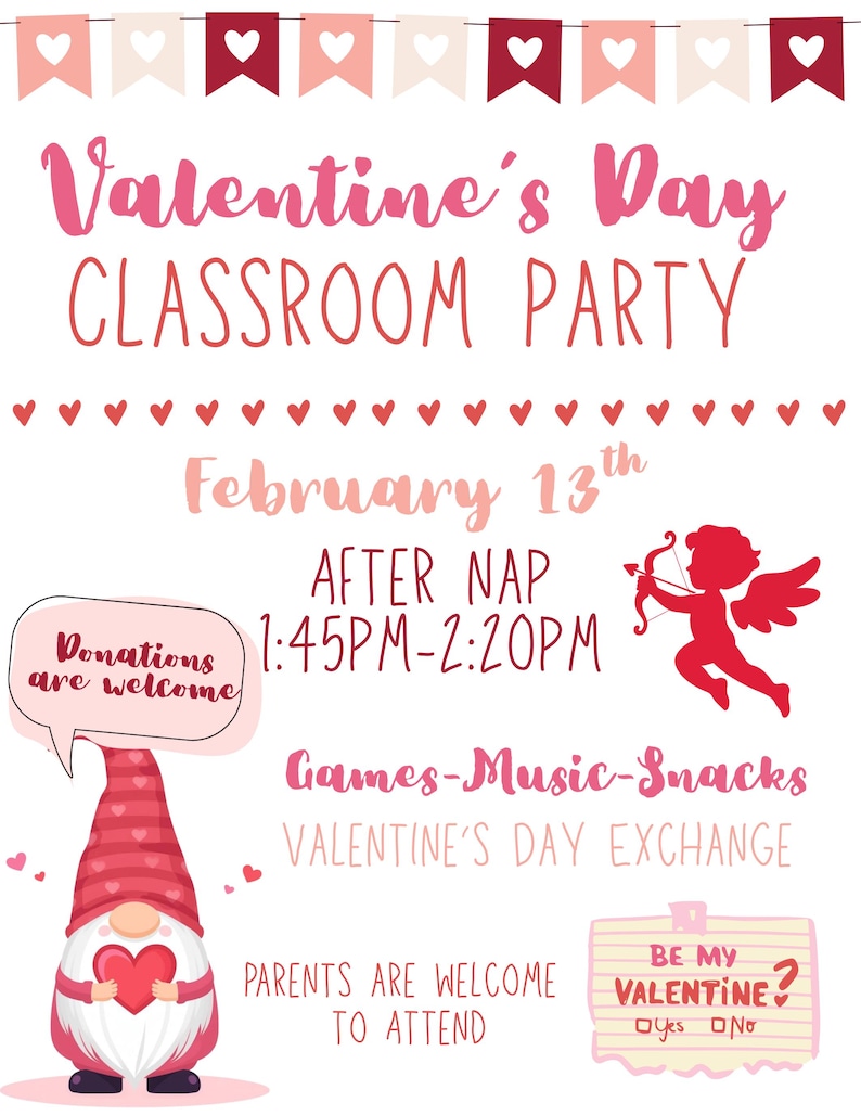 Editable Valentine Spirit Week Flyer, Classroom Newsletter Canva ...