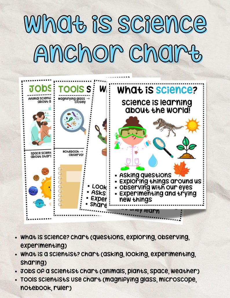 Science Anchor Chart Set – Classroom Learning Posters for Kids ...