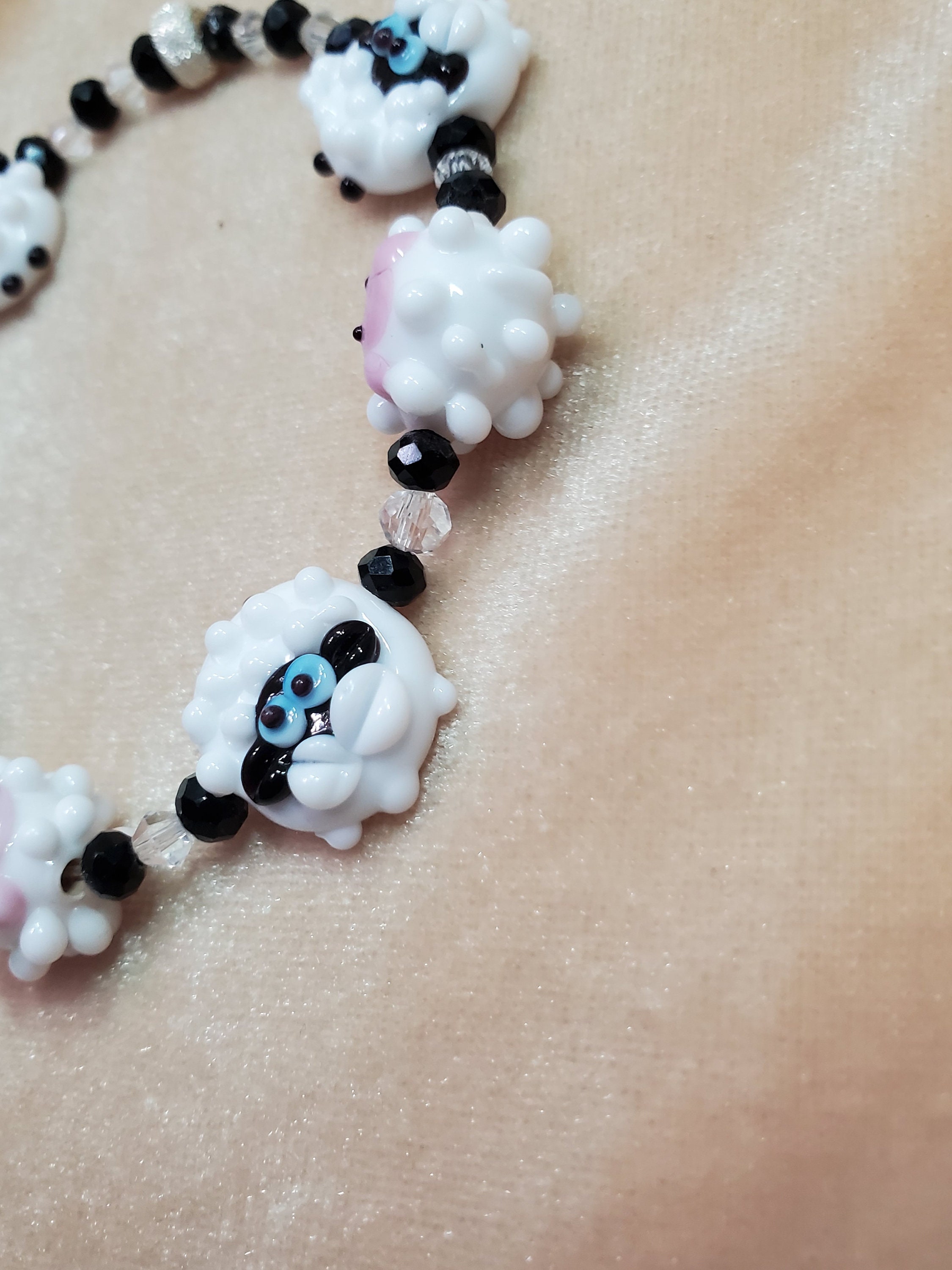 Murano Glass Black Eyed Sheep & Smiley Face Sheep - Etsy