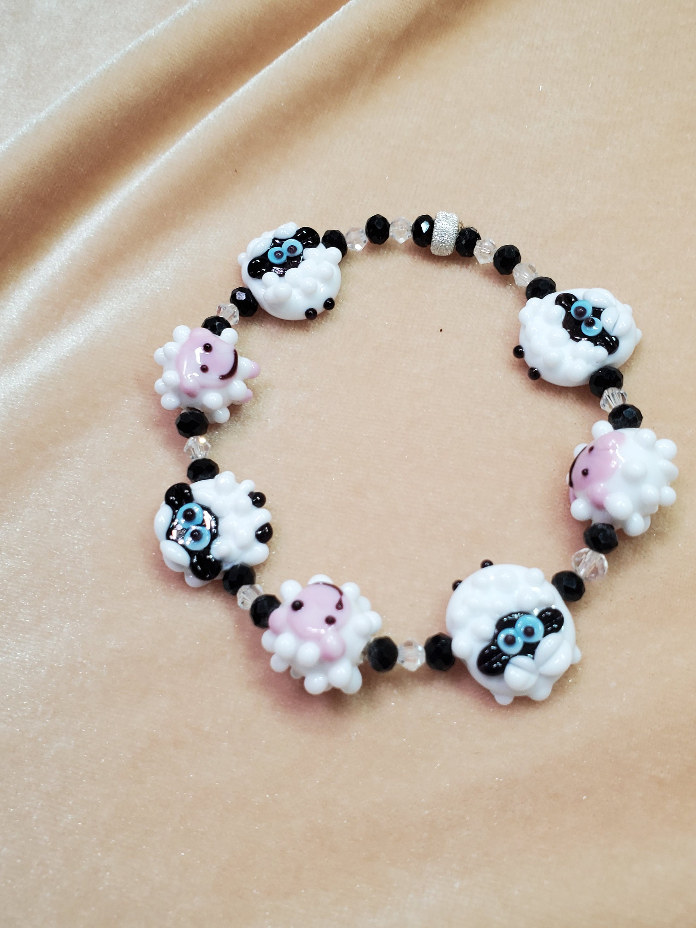 Murano Glass Black Eyed Sheep & Smiley Face Sheep - Etsy