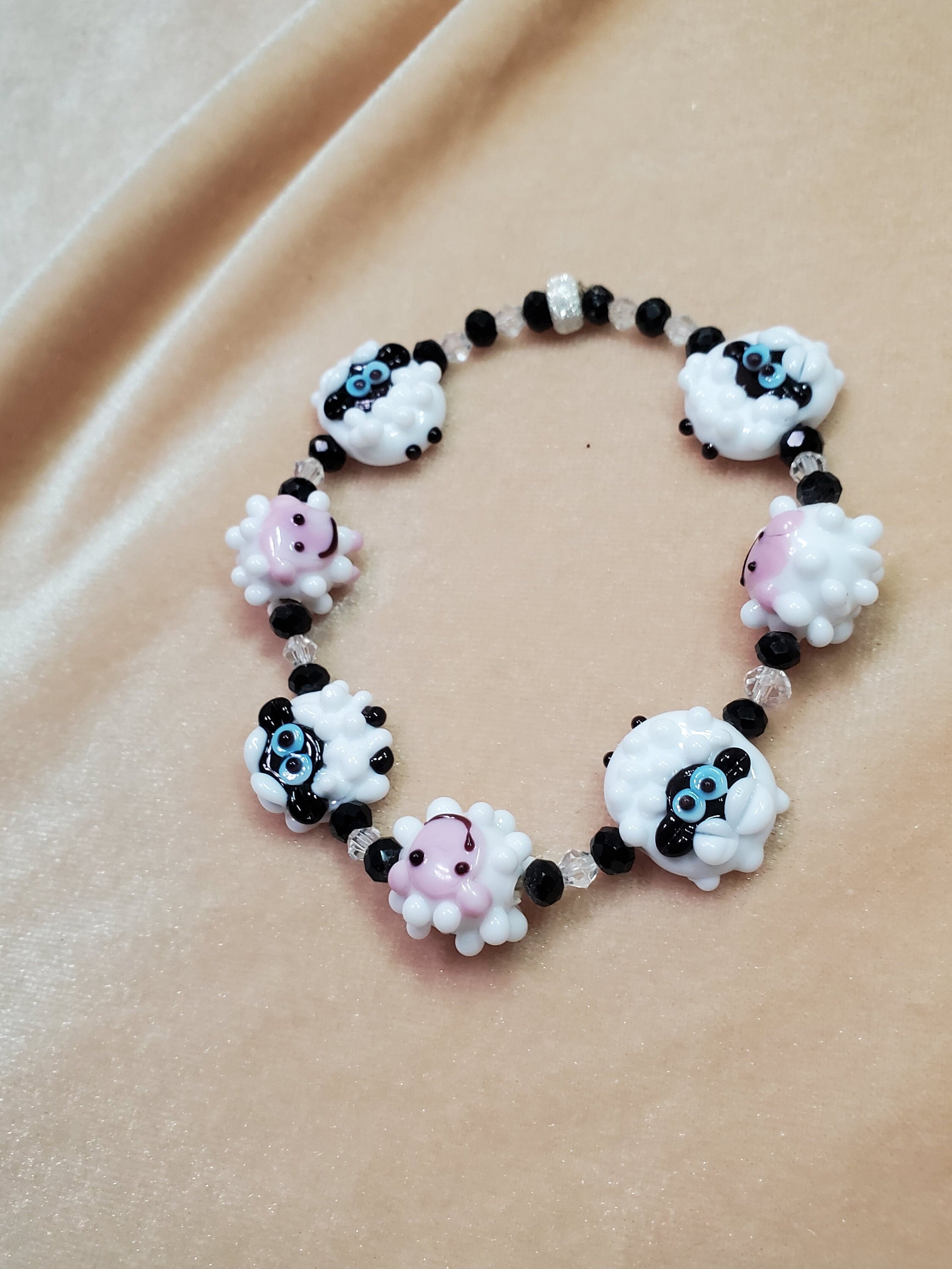 Murano Glass Black Eyed Sheep & Smiley Face Sheep - Etsy