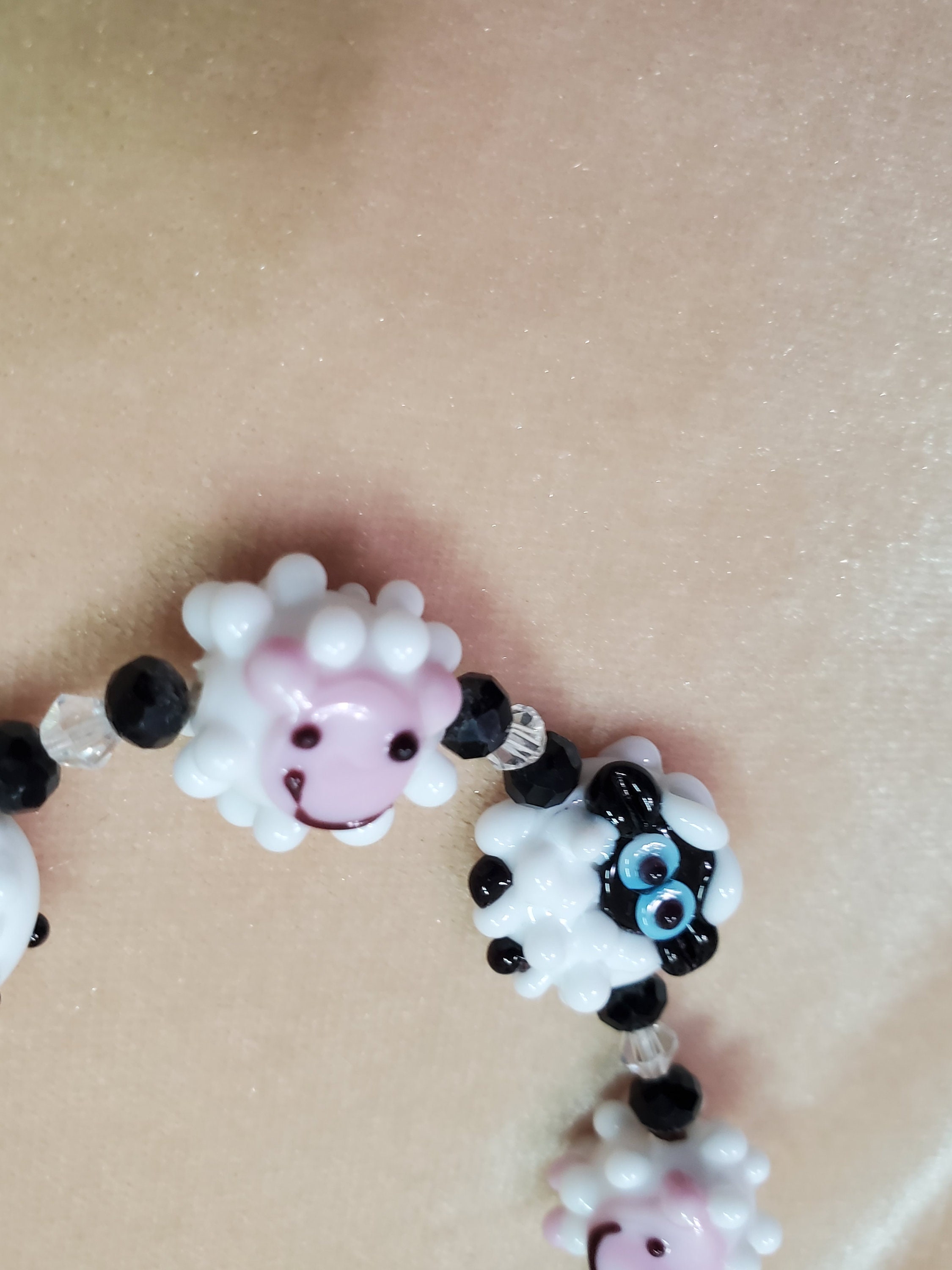 Murano Glass Black Eyed Sheep & Smiley Face Sheep - Etsy