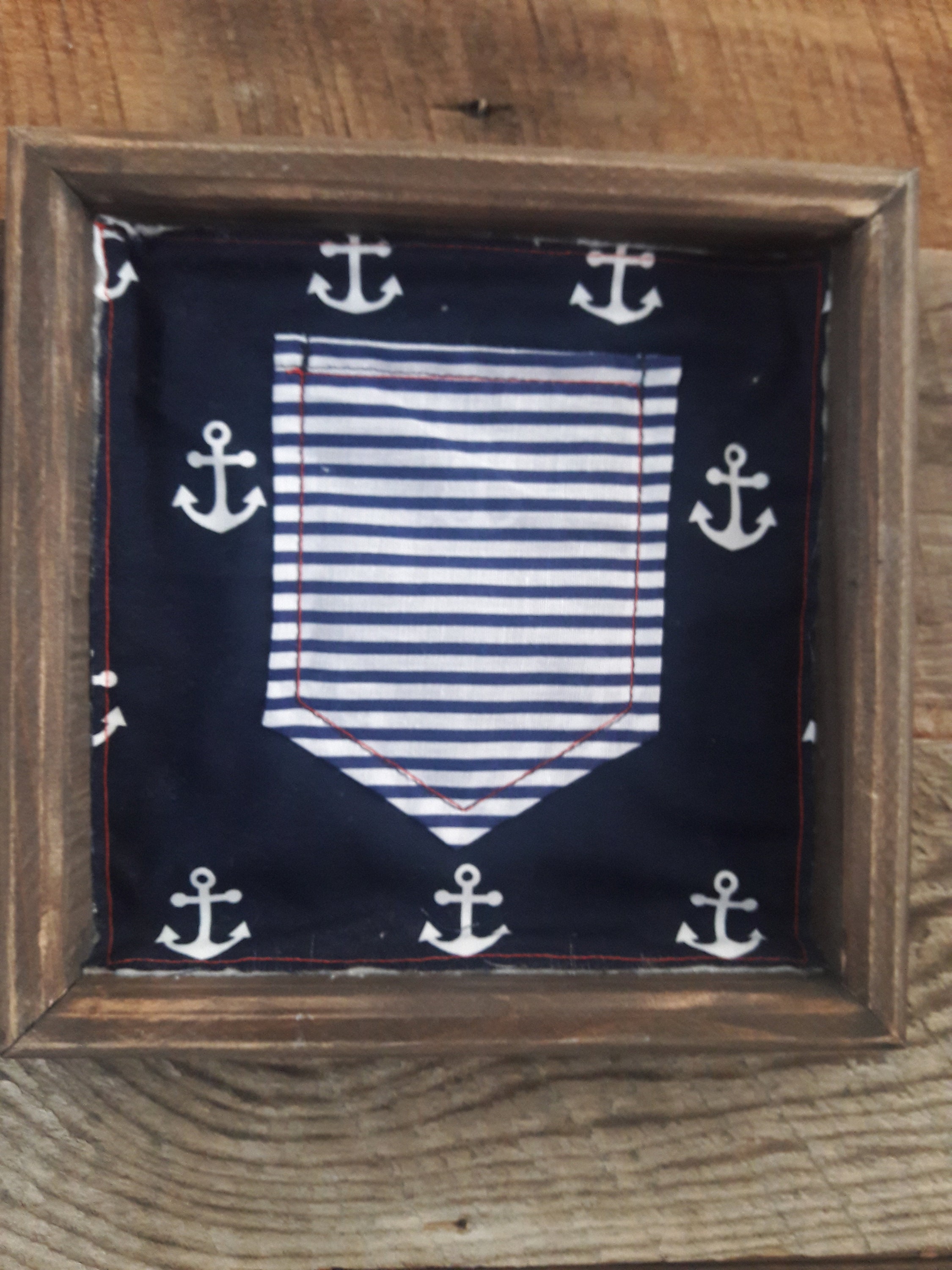 Framed Anchor Quilt Block With Stripped Pocket - Etsy