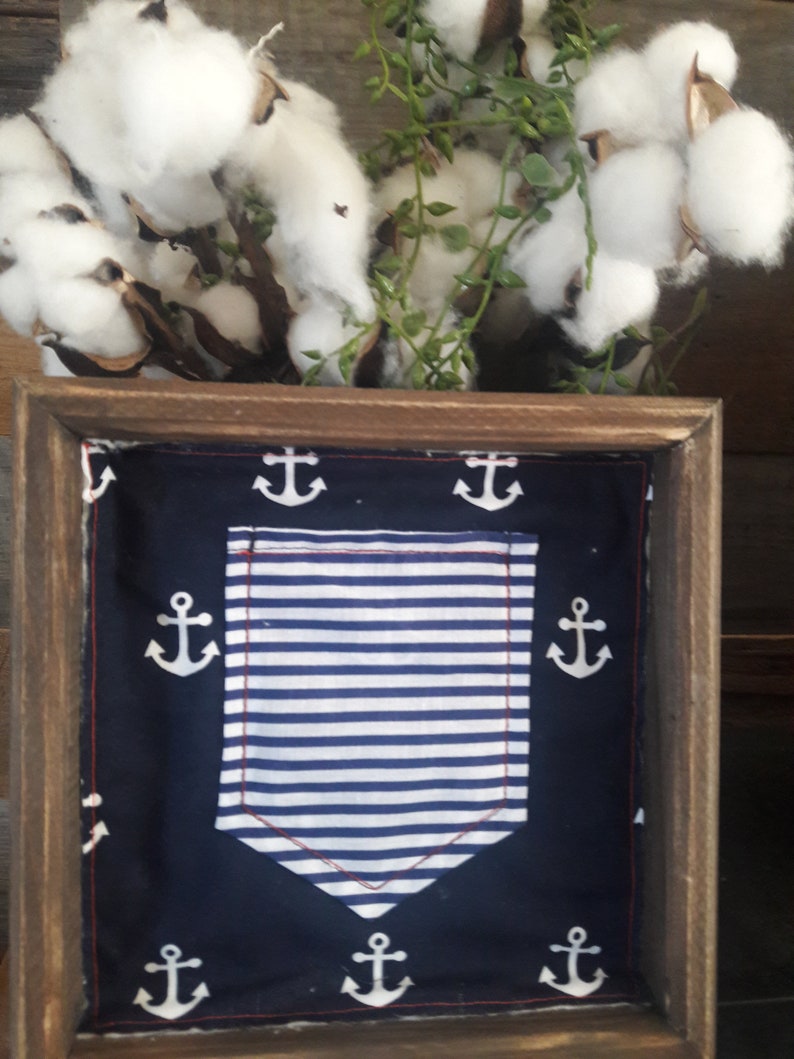 Framed Anchor Quilt Block With Stripped Pocket - Etsy