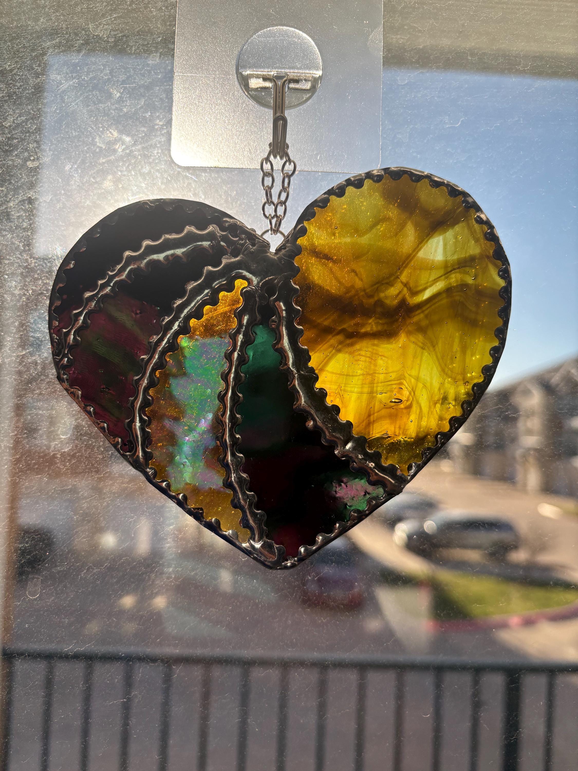 Handmade Stained Glass Heart - Etsy