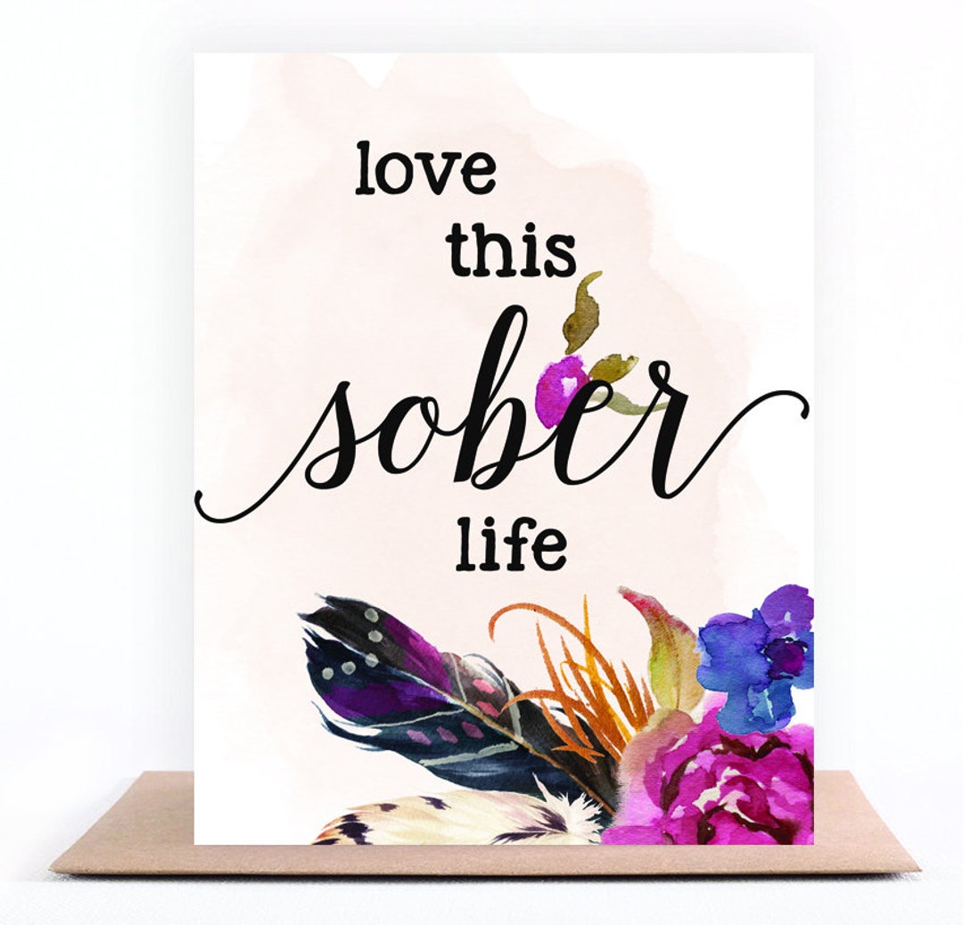 Love This Sober Life Card, Sobriety Card, Sober Birthday, Sober Card ...