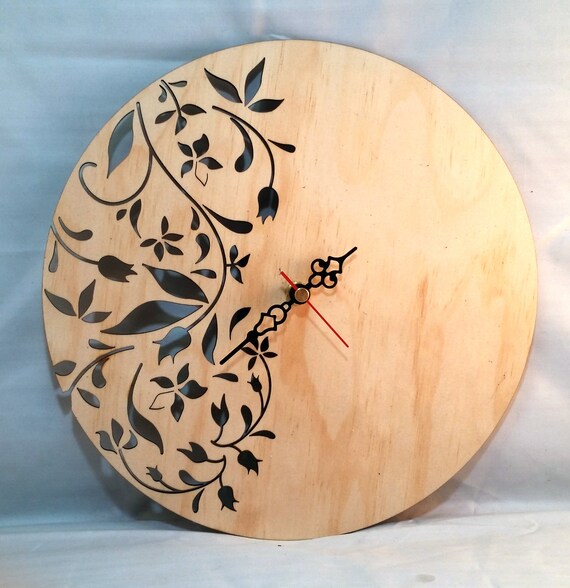 Floral Design Clock | Etsy