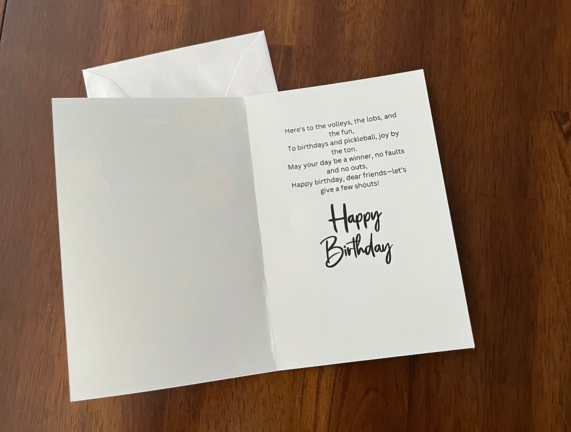 Pickleball Birthday Card Fun Birthday Pickleball Poem Card for ...