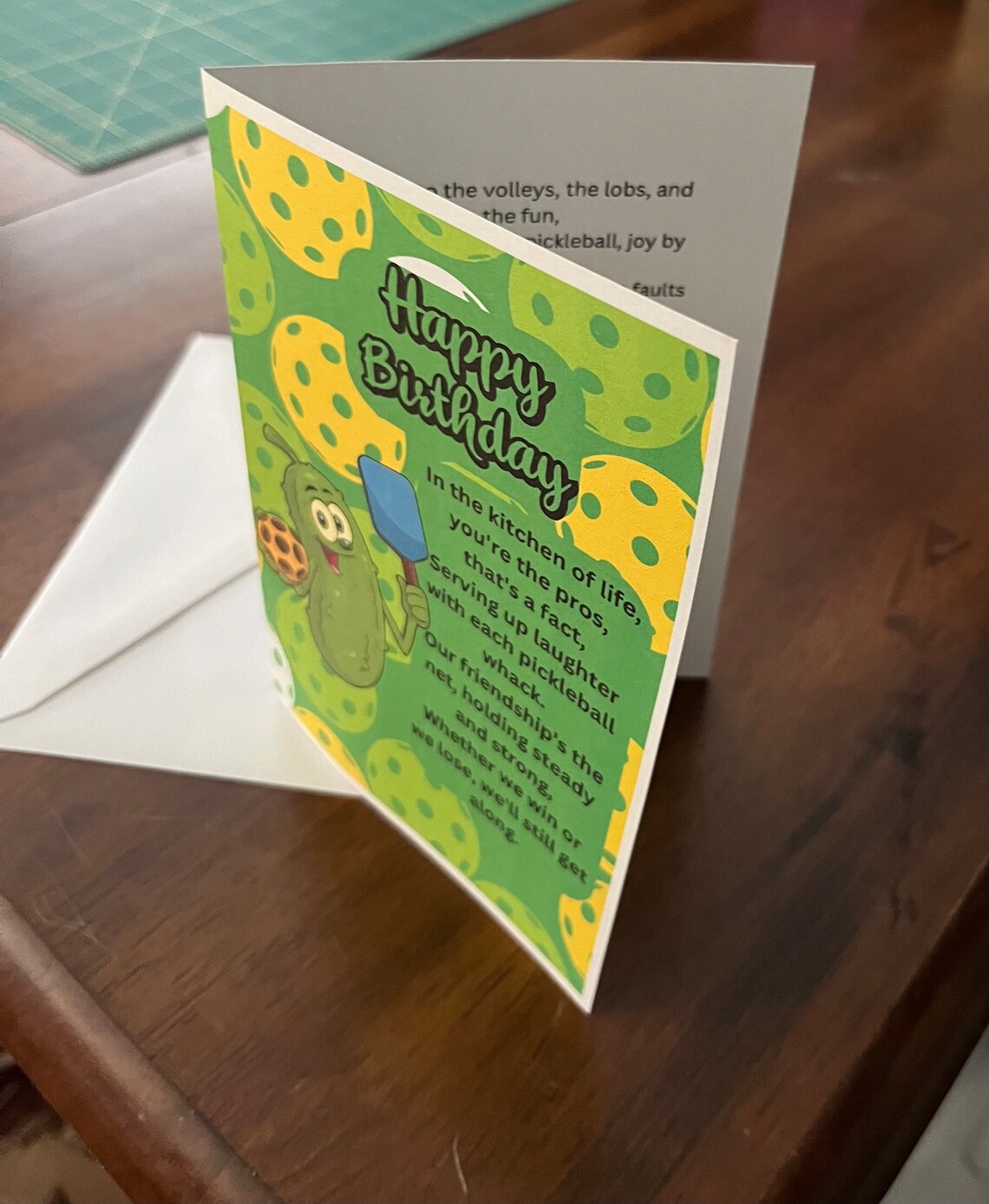 Pickleball Birthday Card Fun Birthday Pickleball Poem Card for ...