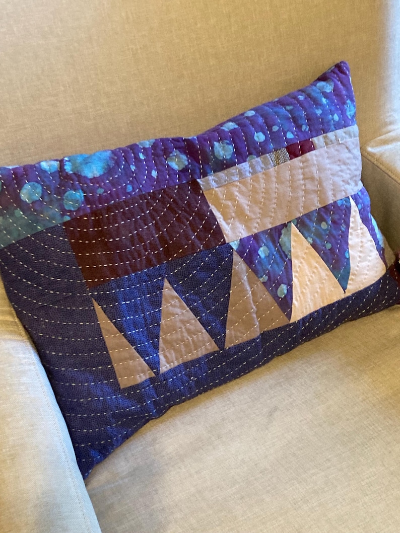 Modern, Batiked, Pieced Art Pillow - Etsy