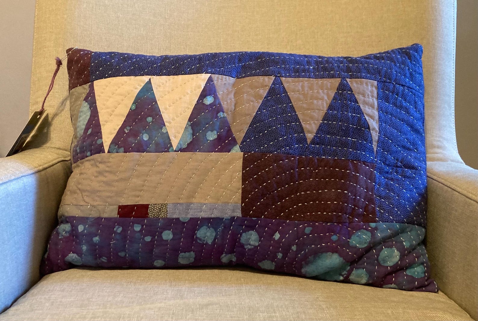 Modern, Batiked, Pieced Art Pillow - Etsy