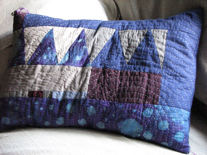 Modern, Batiked, Pieced Art Pillow - Etsy